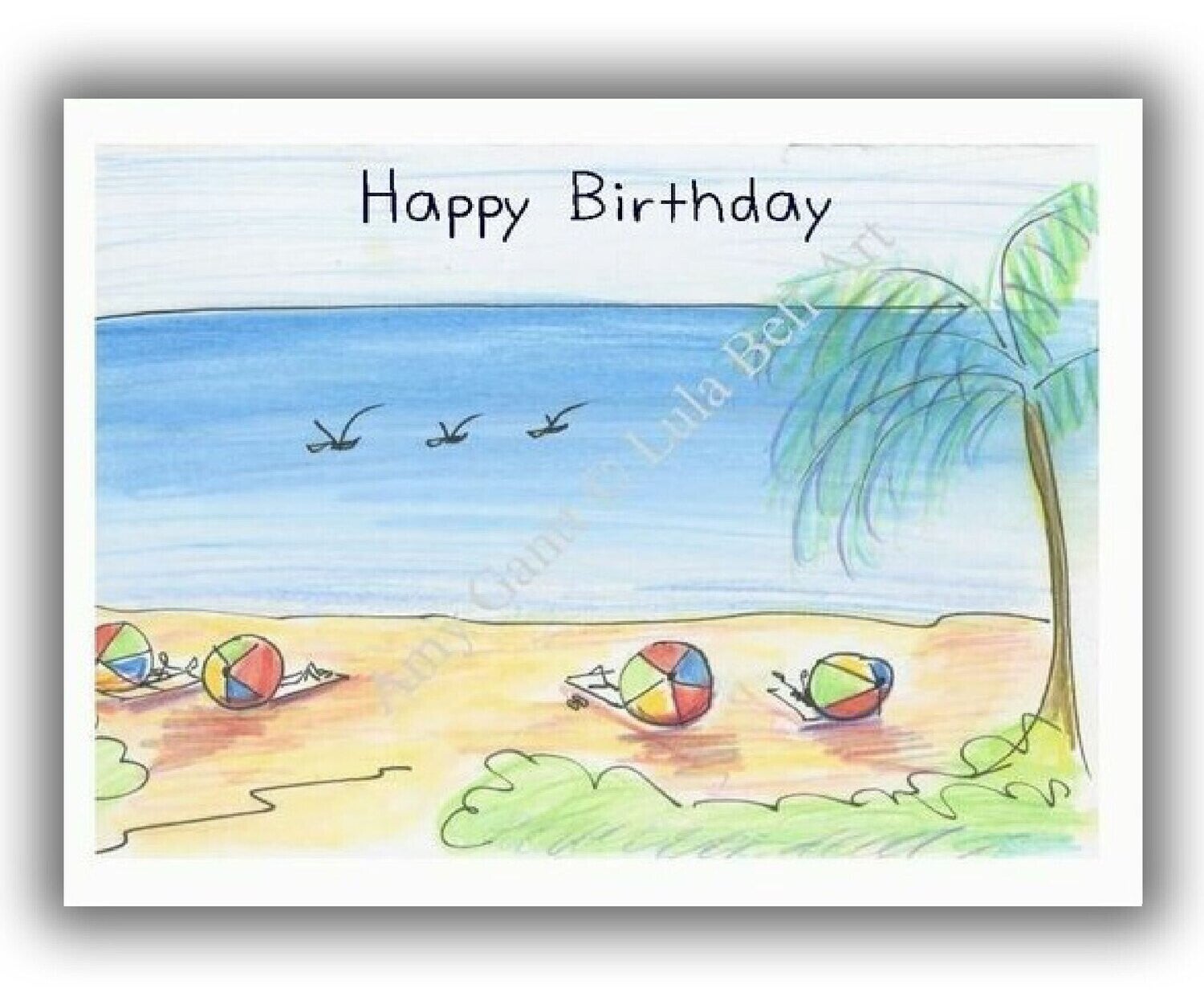 Birthday - Beachy Birthday Greeting Card | Lula Bell, Whimsical Cards ...