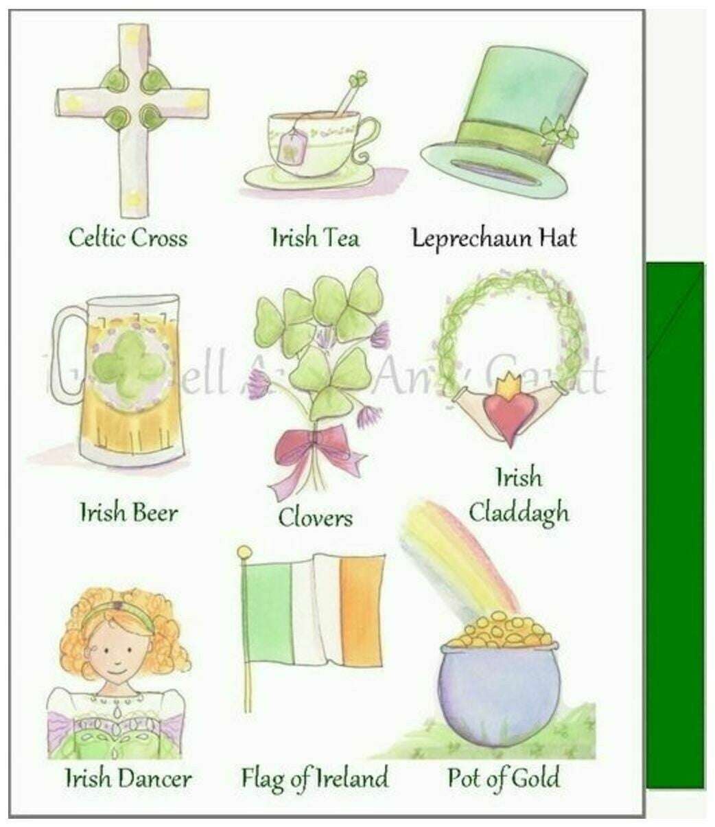St. Patrick's Day - Symbols of the Irish Greeting Card | Lula Bell ...